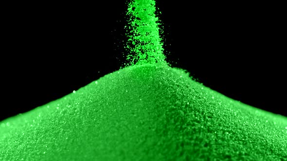 Pile of green colored sand, Slow Motion, Stock Footage | VideoHive