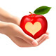 A Heart Carved Into An Apple Vector, Vectors | GraphicRiver