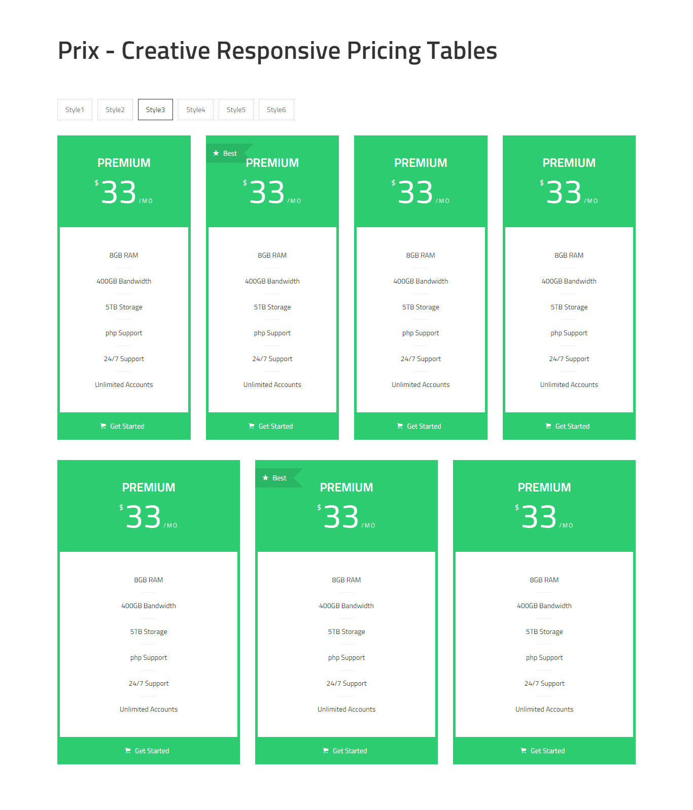 Prix — Responsive & Multipurpose CSS Pricing Tables by nauman-samejo