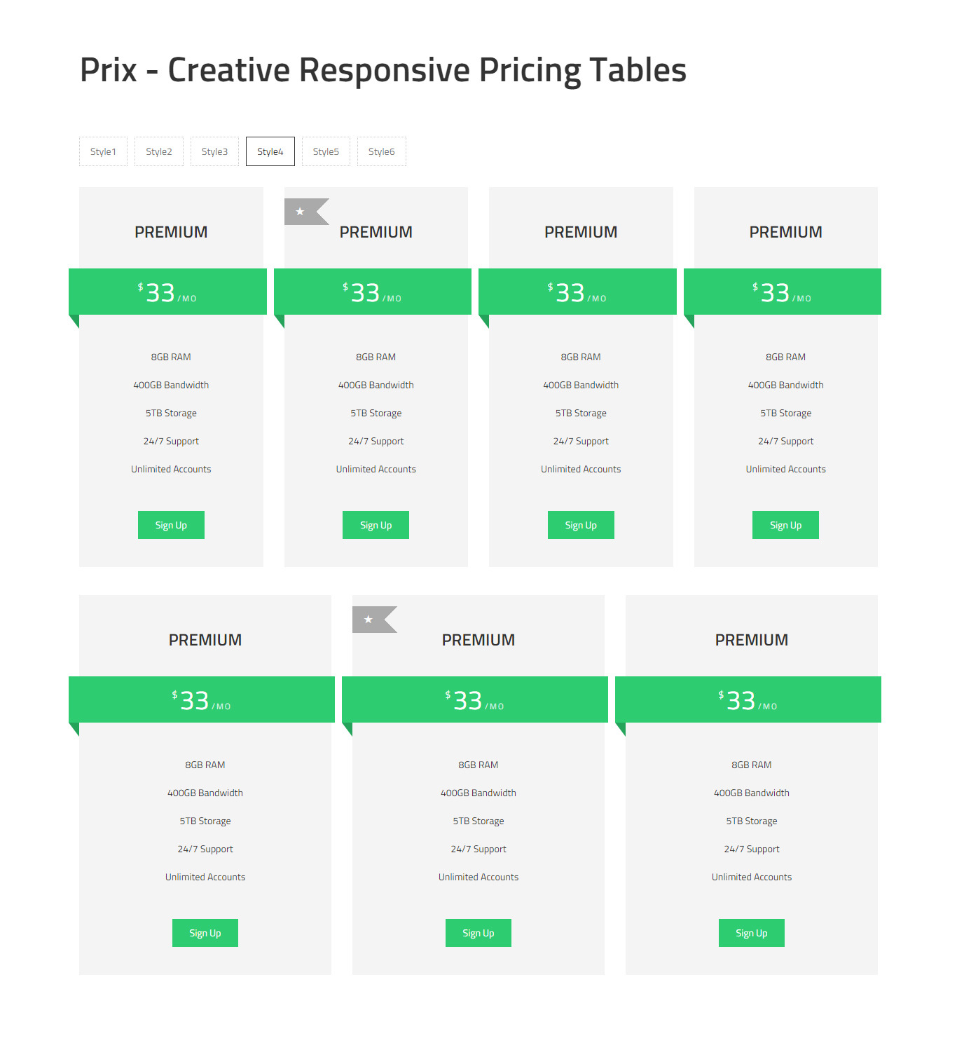 Prix — Responsive & Multipurpose CSS Pricing Tables by nauman-samejo