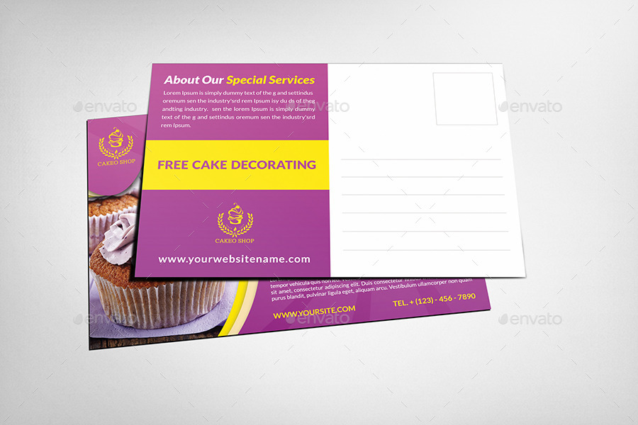 Cake Shop Postcard Template, Print Templates | GraphicRiver