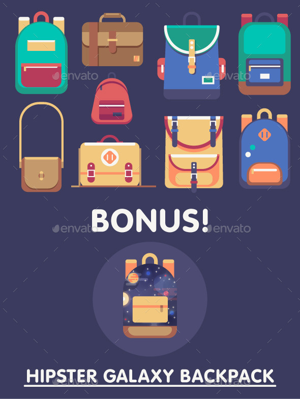 Backpacks Vector Set, Vectors | GraphicRiver
