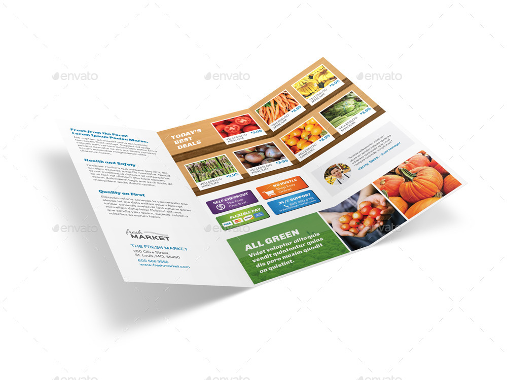 Organic Market Trifold Brochure, Print Templates | GraphicRiver