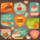 Set of Cakes Stickers, Vectors | GraphicRiver