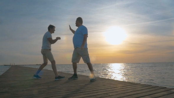 Boxing Exercise Outdoor At Sunset, Stock Footage | VideoHive