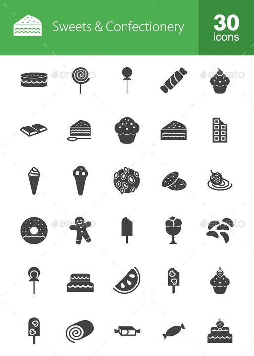 360 Sweets Icons, Icons | GraphicRiver