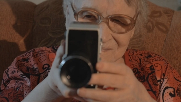 Senior Woman Filming With Retro Video Camera, Stock Footage | VideoHive