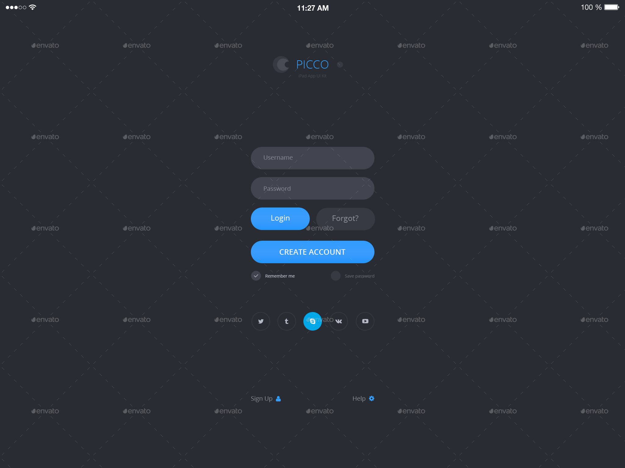 PICCO | UI - UX Kit iPad Tablet App, Web Elements | GraphicRiver