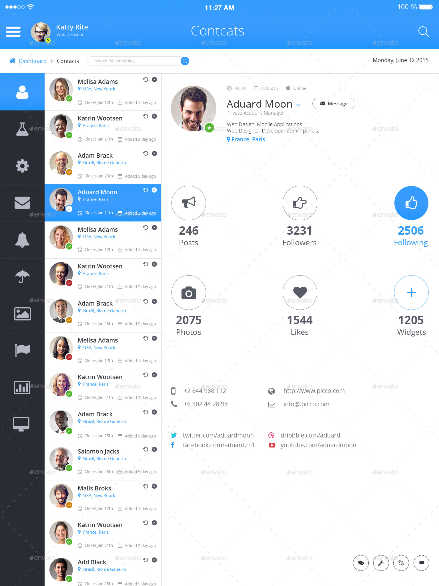 PICCO | UI - UX Kit iPad Tablet App, Web Elements | GraphicRiver