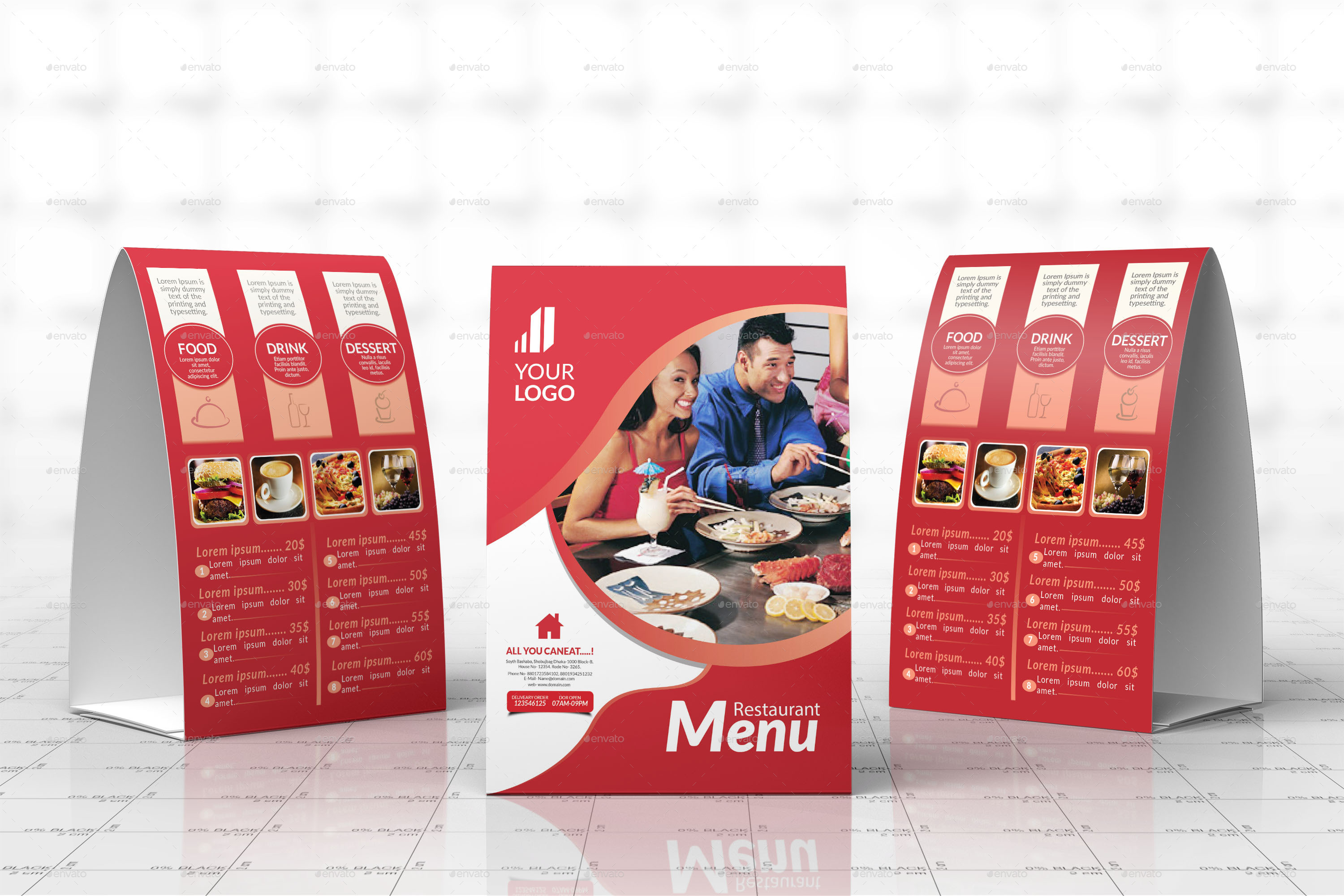 Food Menu Table Tent , Print Templates | GraphicRiver