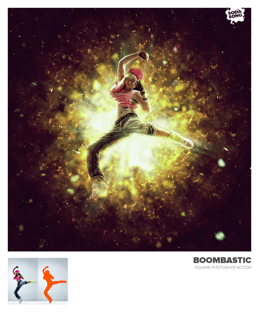 Boombastic - Square Photoshop Action, Add-ons | GraphicRiver