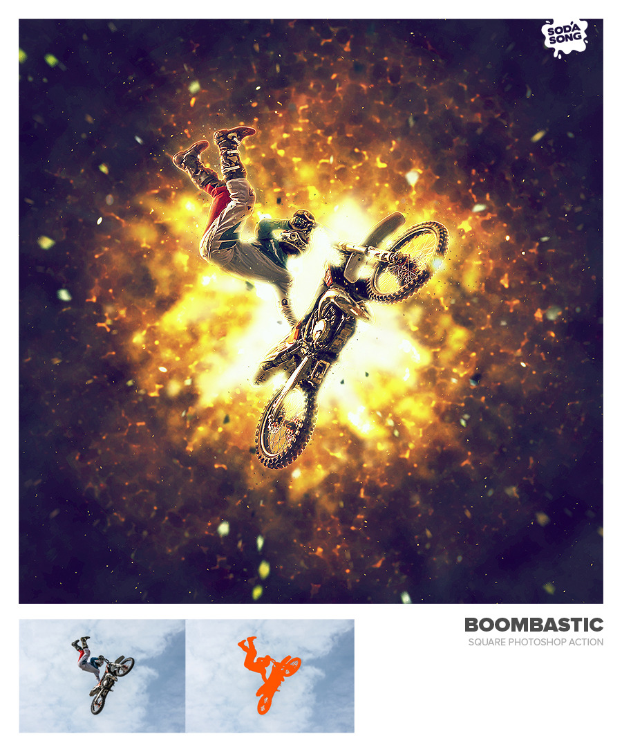 Boombastic - Square Photoshop Action, Add-ons | GraphicRiver