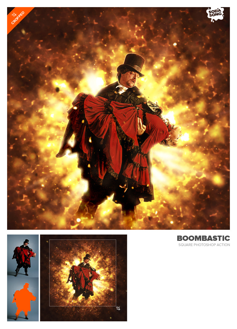 Boombastic - Square Photoshop Action, Add-ons | GraphicRiver