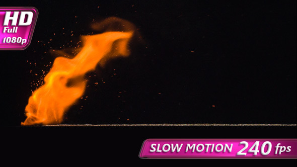 Burning Gunpowder on Black, Stock Footage | VideoHive