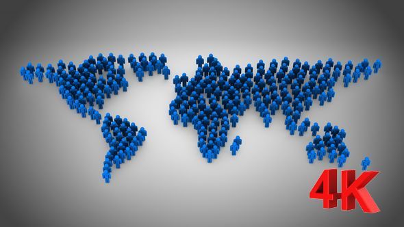 People Formed A World Map, Motion Graphics | VideoHive