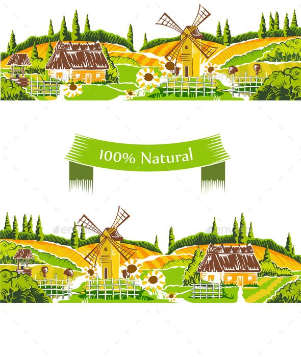 Rural Landscapes Vector , Vectors | GraphicRiver