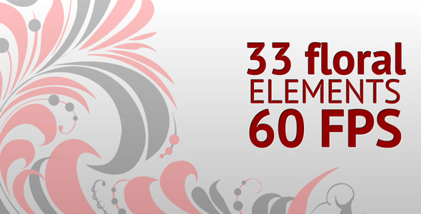 33 floral elements (60 fps), Motion Graphics | VideoHive