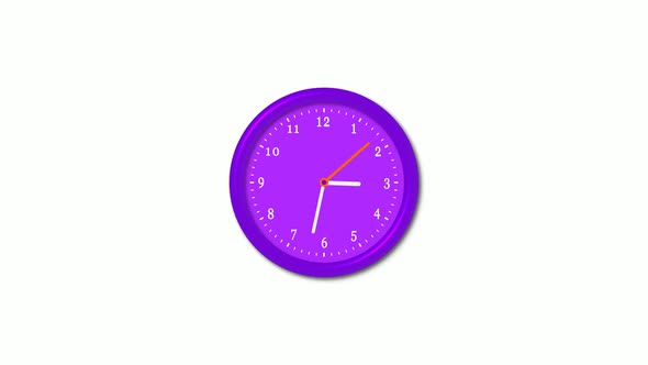 Purple color counting down clock animated on white background, Motion ...