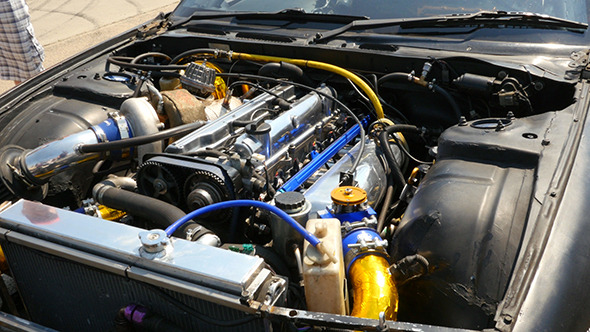 Engine Of The Drift Car, Stock Footage | VideoHive