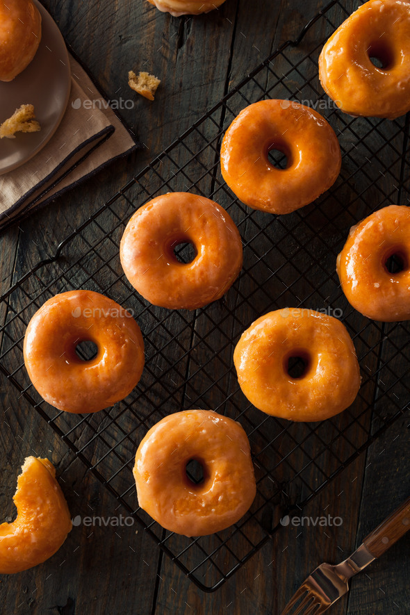Homemade Round Glazed Donuts Stock Photo by bhofack2 | PhotoDune