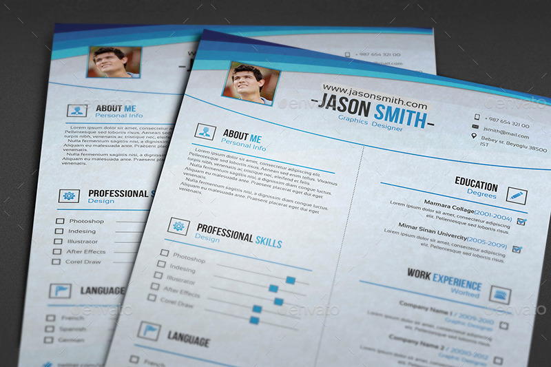 Stylish Resume / CV, Print Templates | GraphicRiver