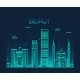 Beirut Skyline Trendy Vector Illustration Linear, Vectors | GraphicRiver