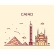 Cairo Skyline Trendy Vector Illustration Linear, Vectors | GraphicRiver