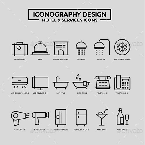 Hotel and Resort Flat Web Icons, Icons | GraphicRiver
