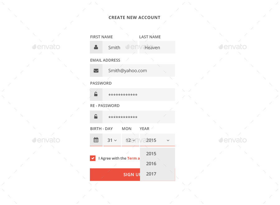 Flat Forms, Web Elements | GraphicRiver