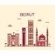 Beirut Skyline Trendy Vector Illustration Linear, Vectors | GraphicRiver