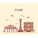 Pune Skyline Trendy Vector Illustration Linear, Vectors | GraphicRiver