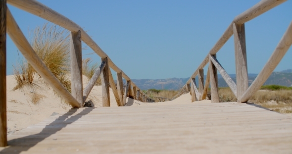 View On a Bridge On Sandy Beach, Stock Footage | VideoHive