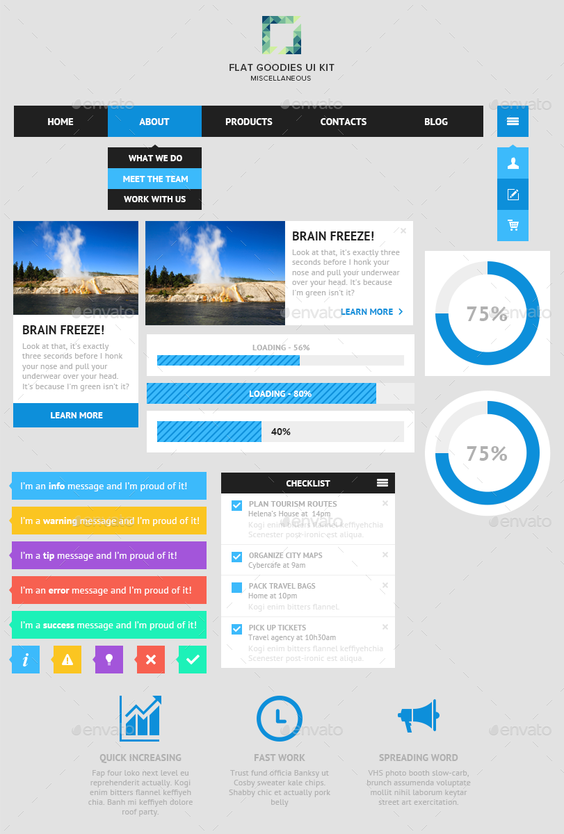 Flat Goodies: A Flat UI Kit, Web Elements | GraphicRiver