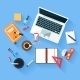 Workplace Concept. Flat Design., Vectors | GraphicRiver