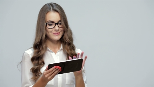 Businesswoman Using Tablet, Stock Footage | VideoHive