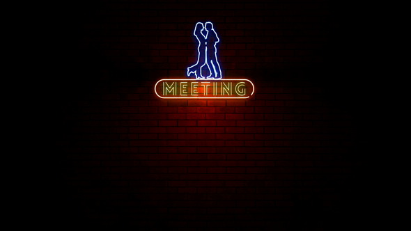 Meeting Neon Light Sign Flickering, Motion Graphics | VideoHive
