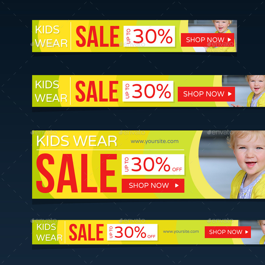 Kids Clothing Banners, Web Elements | GraphicRiver