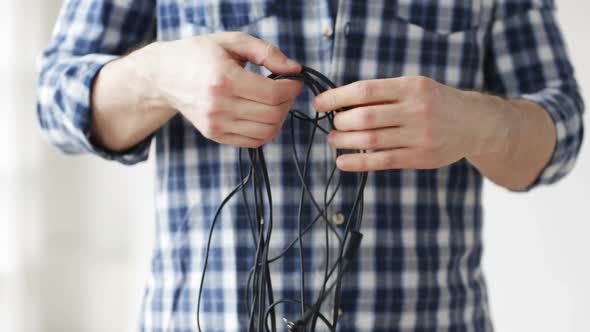 Close Up Of Man Untangling Wires 3, Stock Footage | VideoHive