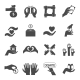 Long Hands Giving Black Icons Set, Icons | GraphicRiver