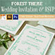 Forest Theme Wedding Invitation, Print Templates | GraphicRiver