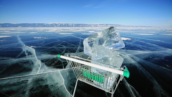 Shopping Cart With Ice Cubes 1323, Stock Footage | VideoHive