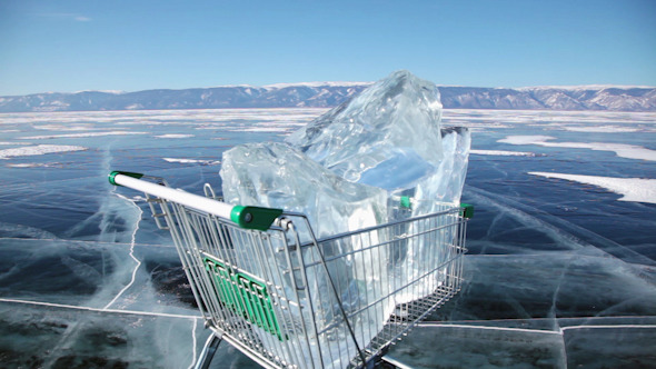 Shopping Cart With Ice Cubes 3395, Stock Footage | VideoHive