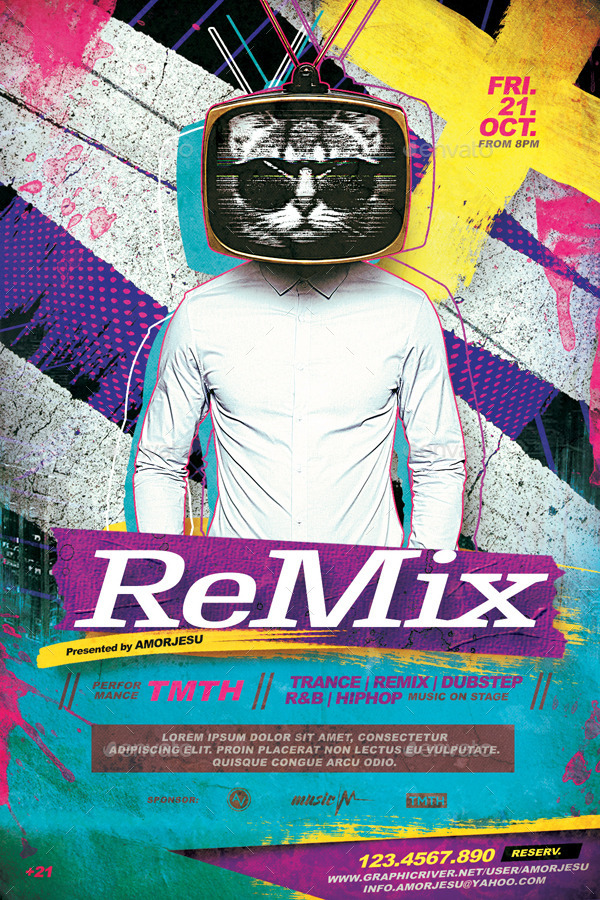 Remix Flyer Template V2, Print Templates | GraphicRiver