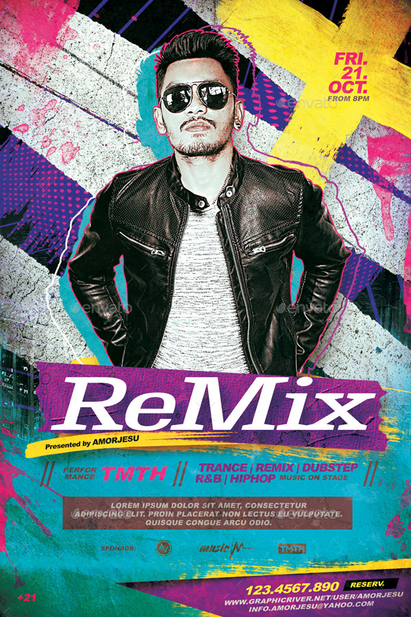 Remix Flyer Template V2, Print Templates | GraphicRiver
