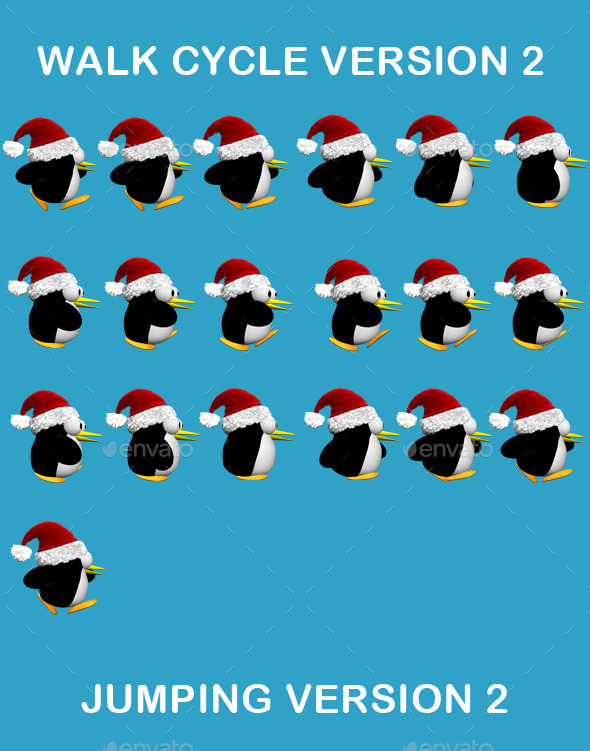 Penguin Character Game Sprite, Game Assets | GraphicRiver