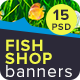 Fish Shop Banners, Web Elements | GraphicRiver