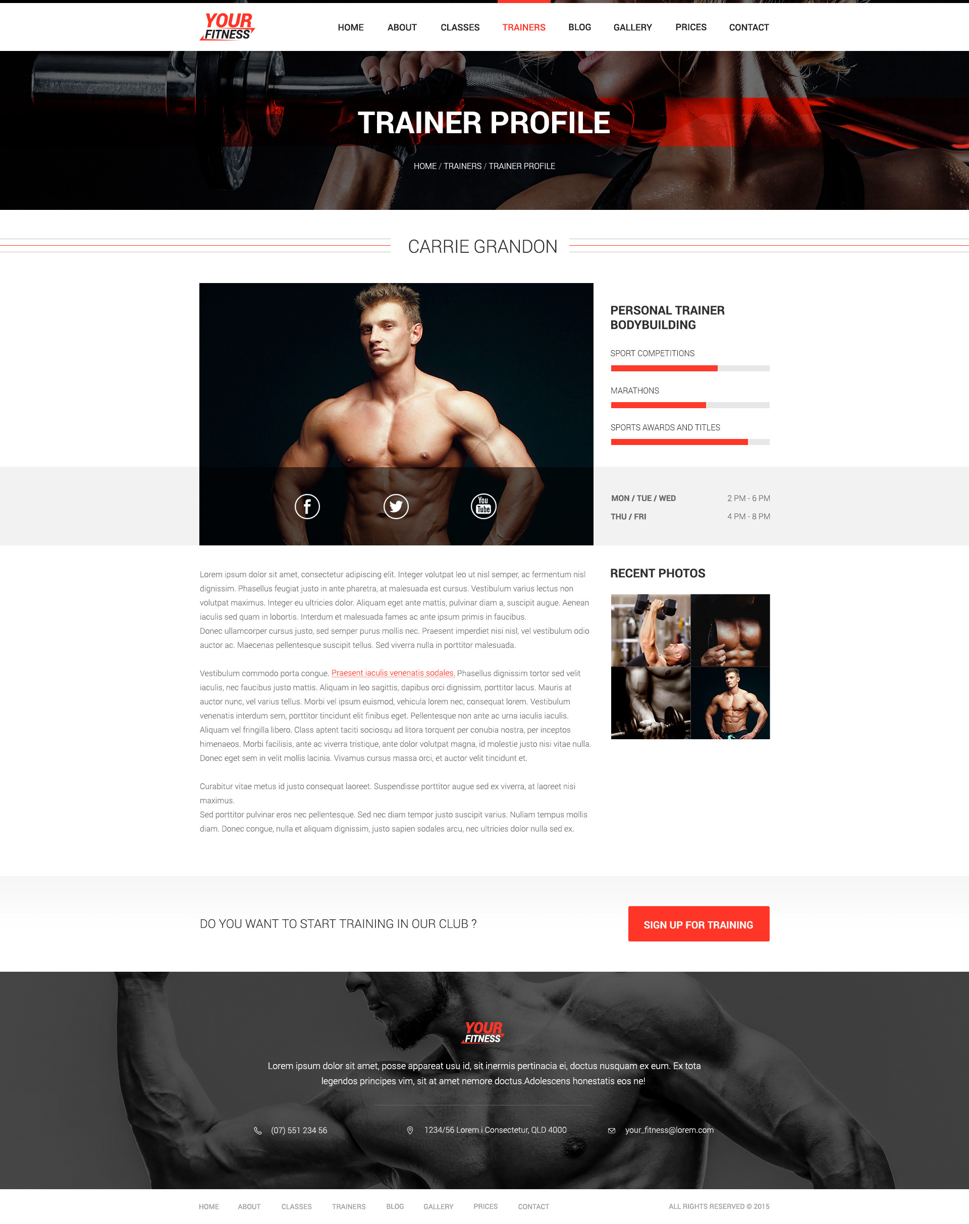 Your Fitness — Sport Blog PSD Template by torbara | ThemeForest