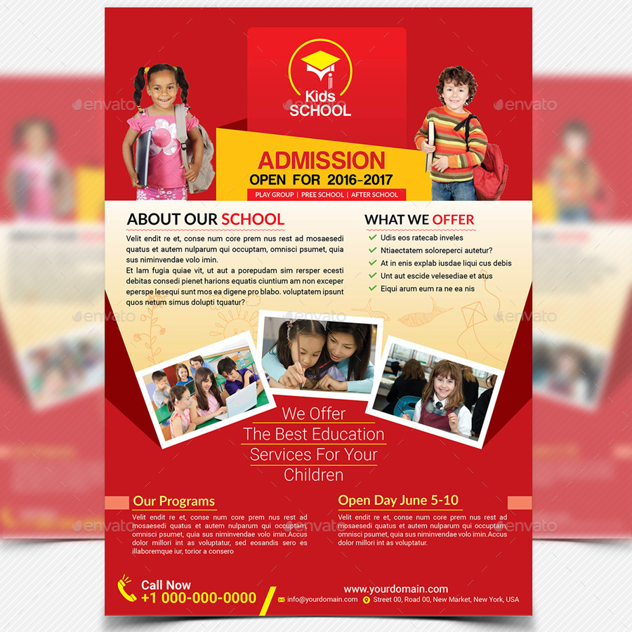 Kids School Flyer Template, Print Templates | GraphicRiver