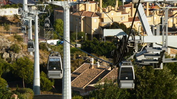 Cable Car Running with Town and Sea at Background, Stock Footage ...