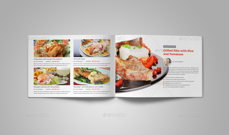 Food Recipes Brochure Catalog Design v1, Print Templates | GraphicRiver